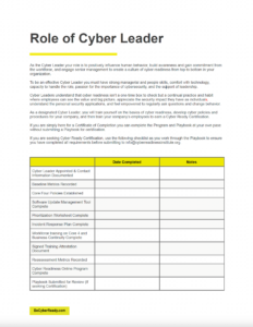 Cyber Ready Certification Checklist - Cyber Readiness Institute
